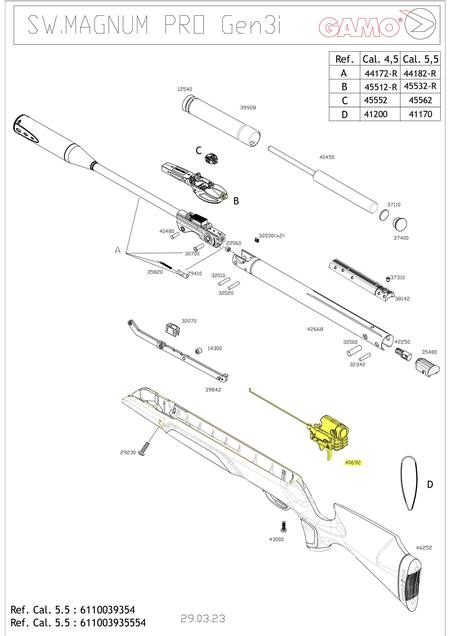 Gamo Air Rifle Parts Gamo G 1200 Magnum Airgun Parts Breakdown.