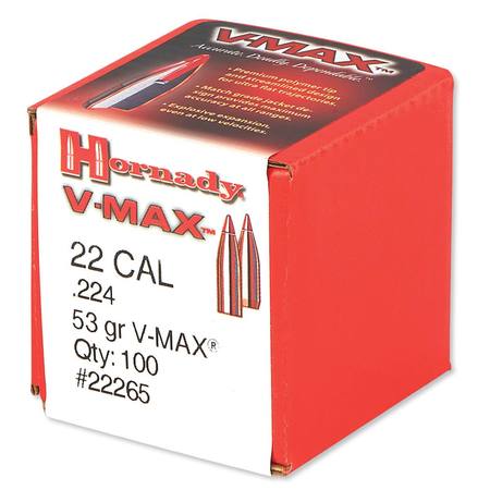 Hornady Projectiles 22CAL 53GR V MAX X100 NZ - Projectiles by Gun City