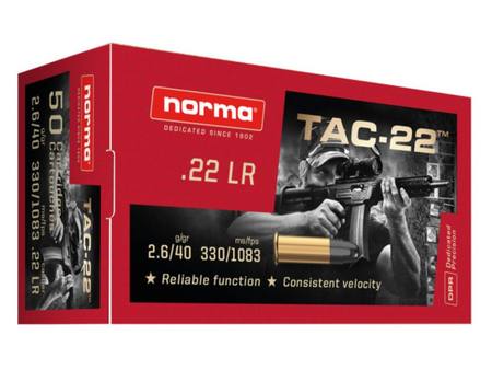 Norma 22 Long Rifle 40gr TAC-22 Round Nose 1083 fps NZ - 22 LR by Gun City